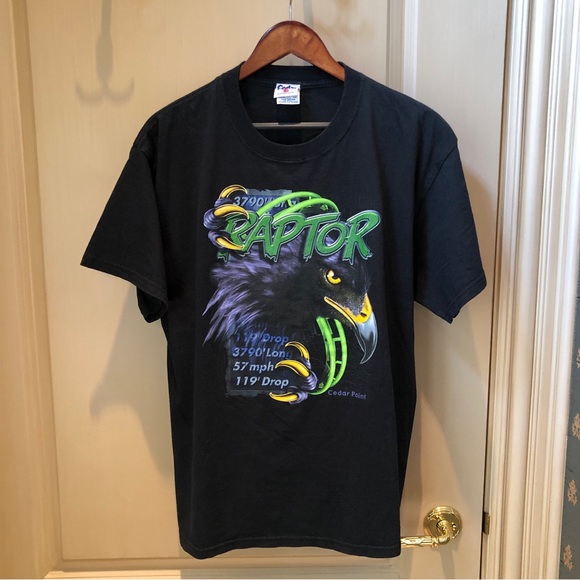 Cedar Point | Shirts | Vintage Cedar Point Raptor Tshirt Adult Size ...